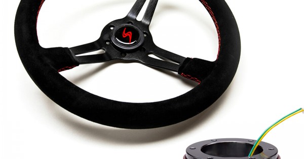 RSeat Europe SimracingBundle Driftshop Wheel 35cm Black Suede with ...