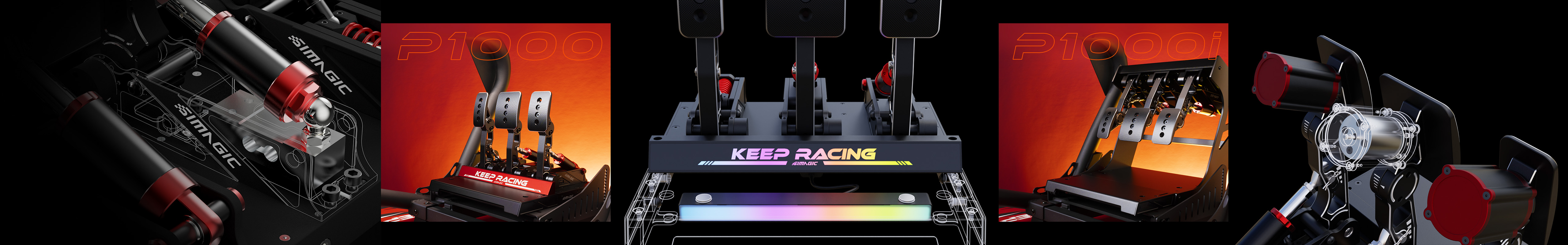 RSeat Europe SimracingSimagic Pedals P1000 Modular Pedals - 3 Pedals ...